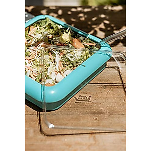 Fancy Panz 8x8, Dress Up & Protect Your Foil Pan! Foil Pan & Serving Spoon Included. Hot or Cold Food. Two ways to serve from, Stackable & helps maintain food temp. Made In USA, (Aqua)