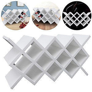 CeRaBuRET Ten-Cell Wine Rack, Wine Bottles Rack Wall-Mounted Wine Holder Shelf Liner Wine Cabinet Shelf, Countertop Free-Standing Wine Rack for Holding All Kinds of Wine  