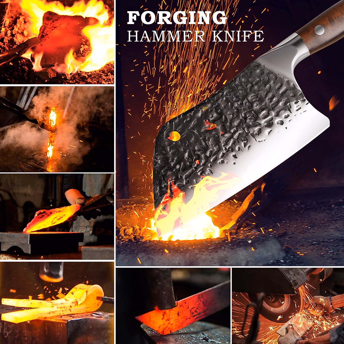 Hong Won Meat Cleaver,Butcher knife,Chop knife,Ultra Sharp Chef knife,High carbon stainless steel knife