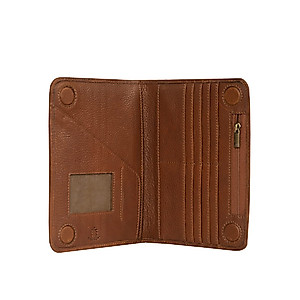 STS Ranchwear Women's Compact Multi-Function Leather Bifold Kai Collection Magnetic Wallet, Tan