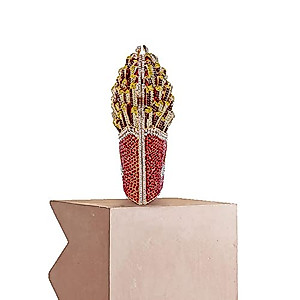 DJBM Sparkling Women French Fries Chips Rhinestone Purse Evening Clutch Crystal Purse Prom Purse for Evening Wedding Party