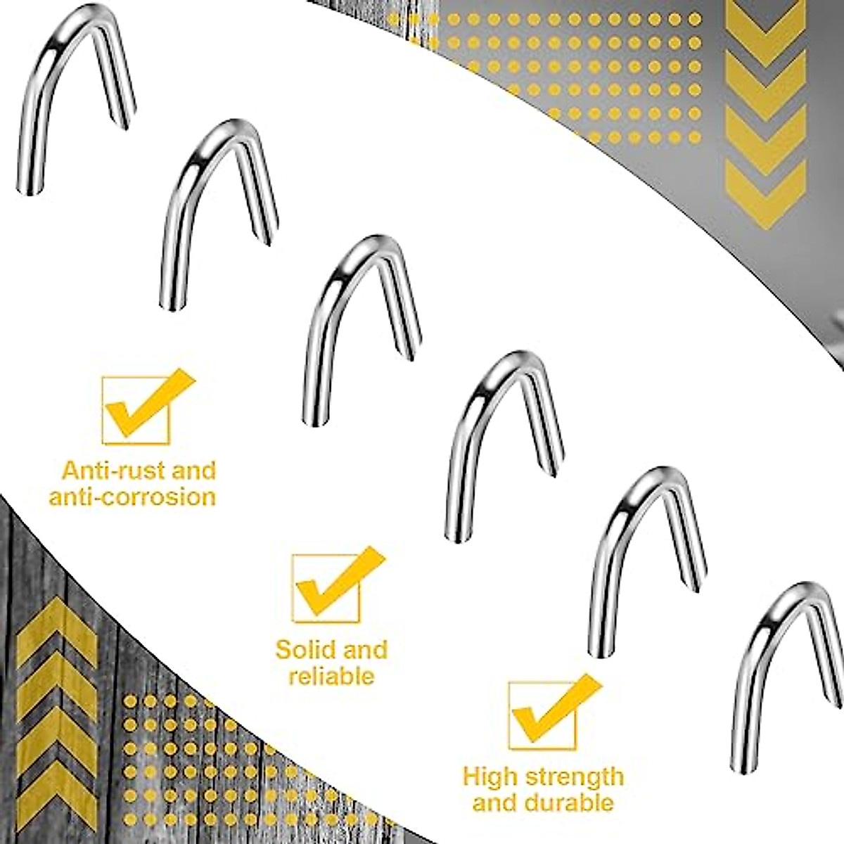 Therwen U Shaped Nails Wire Fence Staples Nails, 1 Inch Steel Fencing Spike, Galvanized U Shaped Fasteners Spike for Fixing Wire Woven and Mesh Fencing, Corrosion and Rust Resistant(500 Pcs)