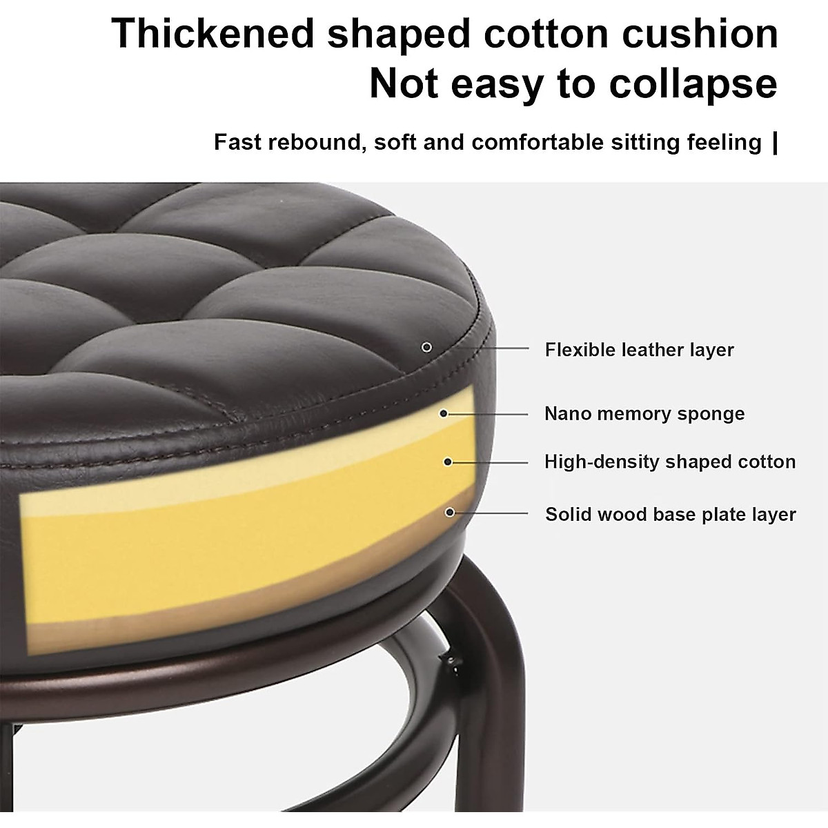 Elitzia Pedicure Foot Stool Beauty Salon SPA Foot Bath Footstool Two Colors Optional Thick Support Seat Quality Wheels ET28499 Brown Colour