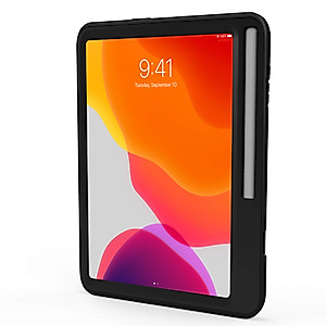 CTA Digital Protective Kickstand Case - CTA Impact-Resistant Protective Hard Case with Built-in 360° Rotatable Grip Kickstand for Samsung S6 Lite Tablets (PAD-PCGKS6L), Black