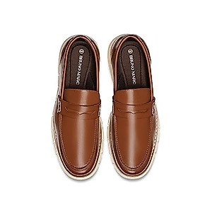 Bruno Marc Men's Casual Dress Shoes Slip-on Lightweight Penny Loafers, Brown, Size 10.5, SBLS2349M