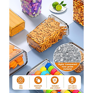 KEMETHY 24 PCS Airtight Food Storage Containers with Lids, Kitchen Pantry Organization and Storage, BPA-Free Plastic Scale Food Canisters for Cereal, Flour, Sugar, Dry Food, Include Labels & Marker