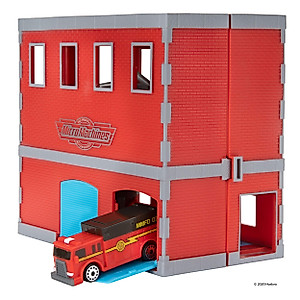 Micro Machines Core Playset, Fire and Rescue - Expandable and Connectable to Other MM Sets, Includes One Exclusive Vehicle - Collect Them All
