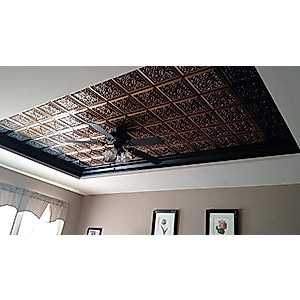 Lover's Knot-Faux Tin Ceiling Tile - Antique Gold 25-Pack