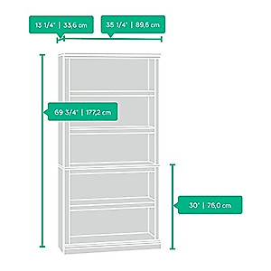 Sauder Miscellaneous 3 tier Storage Bookcase, Cinnamon Cherry finish