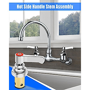 QLZOZB Red Hot Side Handle Stem Assembly Fit for T&S Brass All Faucets Replace 002714-40