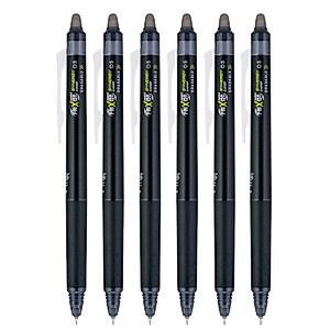 PILOT FriXion Synergy Clicker Retractable & Erasable Gel Ink Pens, 0.5mm Extra Fine Point, Black Ink, 6-pack