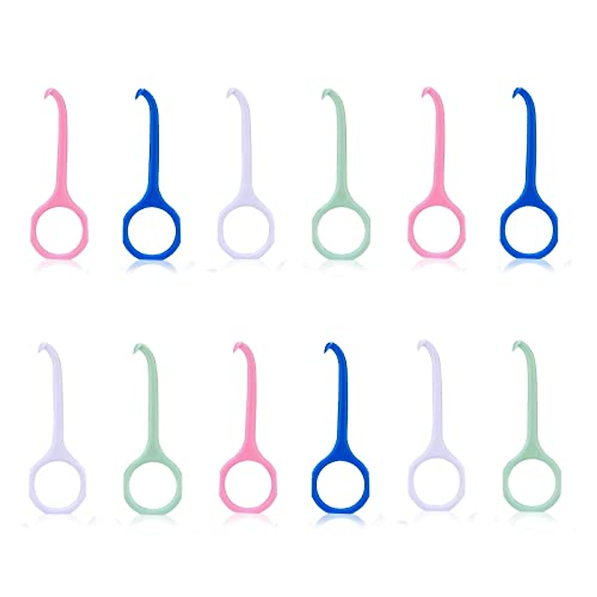 Clear Aligner Removal Tool, 50 Pieces Invisible Removable Braces Extractor Retainer Remover Personal Orthodontic Supplies Braces hook Stealth Hook (Pink, Blue, Purple, Green)