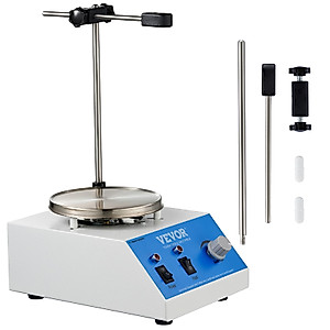 Happybuy Magnetic Stirrer 250W 158℉/70℃ Heating Hot Plate with Magnetic Stirrer 0-1600 RPM Adjustable 1000ML Lab Magnetic Stirrer Mixer with Stand Support, Stirring Bar