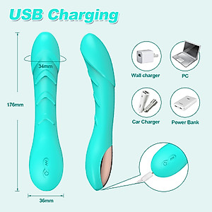 Realistic G-Spot Dildo Vibrator for Female Vagina Clitoris Anal Stimulator, Vibrators Adult Sex Toys Gift for Women Couples MELO (Blue)