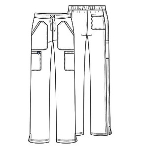 Scrubs for Women Workwear Revolution, Drawstring Scrub Pants, Soft Stretch WW120, M, Black