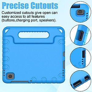 BMOUO Kids Case for Samsung Galaxy Tab A9 8.7 Inch 2023 (SM-X110/X115/X117) & Galaxy Tab A7 Lite 2021 - with Screen Protector, Shockproof Lightweight Samsung Galaxy Tab A9 Case/A7 Lite Case, Blue
