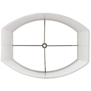 Set of 2 Hardback Oval Lamp Shades White Medium 12.5" Wide x 10" Deep at Top and 15" Wide x11" Deep at Bottom and 10" High Spider with Replacement Harp and Finial Fitting - Springcrest