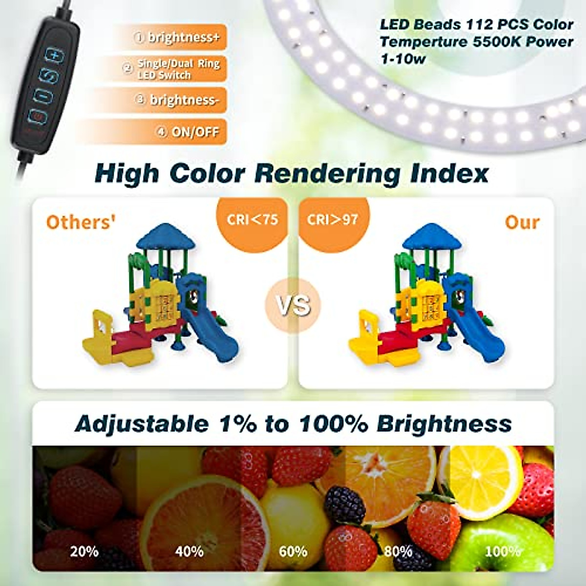 Photo Studio Box, PULUZ Mini Folding Lightbox LED Ring Light Portable Photo Studio Photography Shooting Tent Box Kit 6 Colors Backdrops USB Light Box for Phones DSLR Camera 12 x 12 inch