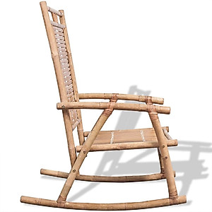 CUSON Rocking Chair Outdoor | Porch Rocker | Patio Rocker Chairs for Garden, Deck, Balcony, Backyard | Bamboo 26" x 33.9" x 41.3"