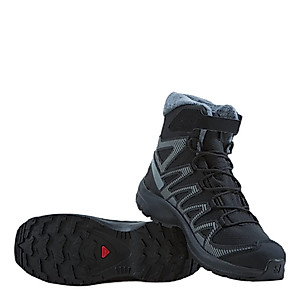 Salomon Kids XA PRO V8 CLIMASALOMON Waterproof Winter Boots Snow, Black/Phantom/Quiet Shade, 1 US Unisex Little