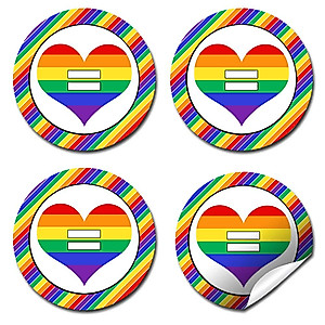 Love Wins LBGTQ Equality Pride Acceptance & Appreciation Thank You Sticker Labels, 40 2" Party Circle Stickers by AmandaCreation, Also Great for Envelope Seals & Gift Bags