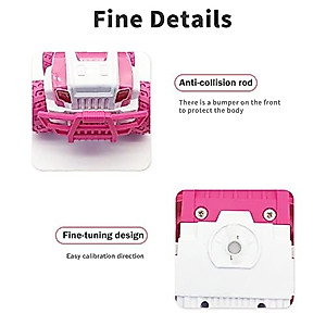 Goolsky Remote Control Car for Girls, 1:12 Pink RC Rock Crawler 2.4GHz 4WD RC Convertible Off-Road Vehicle All Terrains with Shovel Dual LED Lights Hobby RC Trucks Rechargeable Electric Toy for Kids