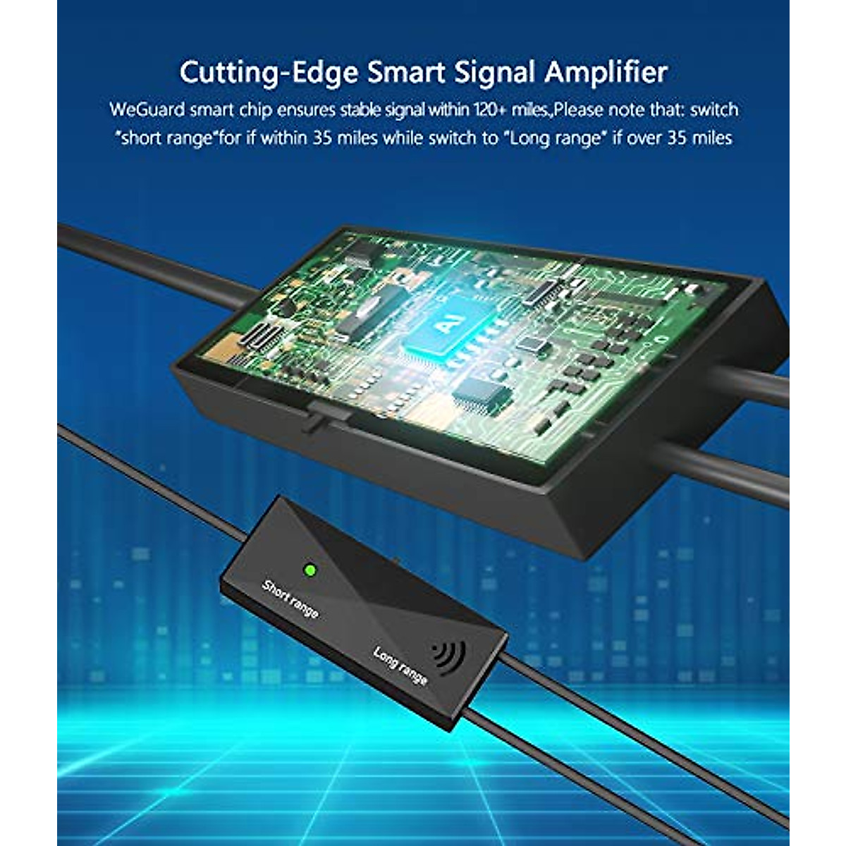 WeGuard TV Antenna - HDTV Antenna Support 4K 1080P, 130 Miles Range Digital Antenna for HDTV, VHF UHF Channels Antenna with Amplifier Signal Booster - 18 Ft Premium Coaxial Cable