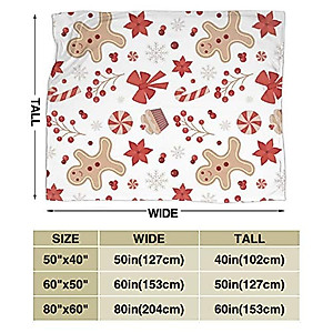Moresunin Ultra-Soft Micro Fleece Gingerbread Man Throws Blanket Warm Anti-Pilling Flannel Plush Throw Lightweight Cozy Couch Blankets