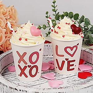 Maxsoins Valentines Day Decor-2PCS Cups with Faux Whipped Cream-Valentines Day Decorations for the Home-Valentines Day Gifts for Her-XOXO Decor,Valentines Sign for Tiered Tray Decor and Table Decor