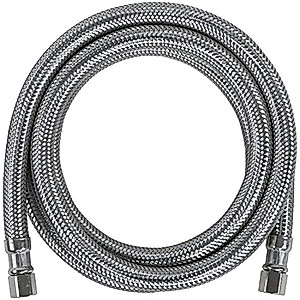 Certified Appliance Accessories Ice Maker Water Line, 5 Feet, PVC Core with Premium Braided Stainless Steel, Silver
