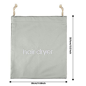 ERKXD Hair Dryer Bags Drawstring Bag Container Hairdryer Bag for travel bathroom (Black)