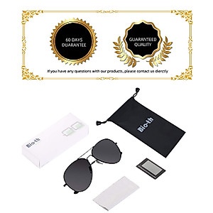 Bio-th Sunglasses for Women - Polarized Aviator Sunglasses, UV Protection, Trendy Metal Mirror Frame, Lentes de Sol Hombre