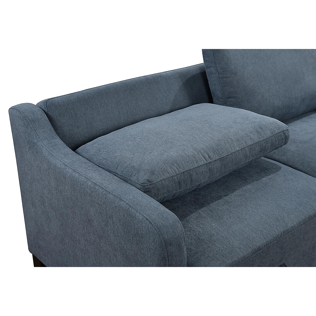 ZIGHTH 69'' Convertible Queen Size Sleeper Sofa Bed, Modern Linen Loveseat Sofa Couch with Pull Out Bed and Adjustable Backrest for Living Room. Blue