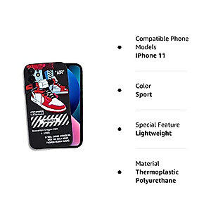 BHISAJYAM Cool for iPhone 11 Case for Boys Men Basketball Sneaker Designer Sports Compatible with iPhone 11 Cases