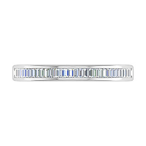 14K White Gold Channel Set Baguette Diamond Wedding Band (1/4 carat) (Ring Size 6)