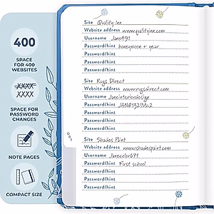 Boxclever Press Password Book. Never Forget a Password Again! Untitled Password Keeper Book to Keep Your Internet Details Safe. Password Book with Alphabetical Tabs for Home Or Office - 6 x 4.5''