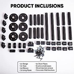 Industrial Floating Pipe Shelves - Wall Mounted Hanging Bathroom Wall Shelf - 41.5” x 12” x 9.5” Rustic Metal Shelf for kitchen - 3 Tiers Farmhouse Shelves (Planks are not Included)