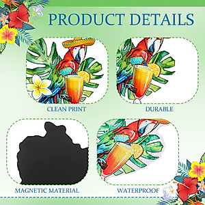 Hoteam 6 Pieces Tropical Drink Cruise Door Decorations Margarita Parrot Magnets Decorative Funny Parrot Magnets for Fridge Car Ship Garage Cabin Refrigerator Locker Magnetic Sign