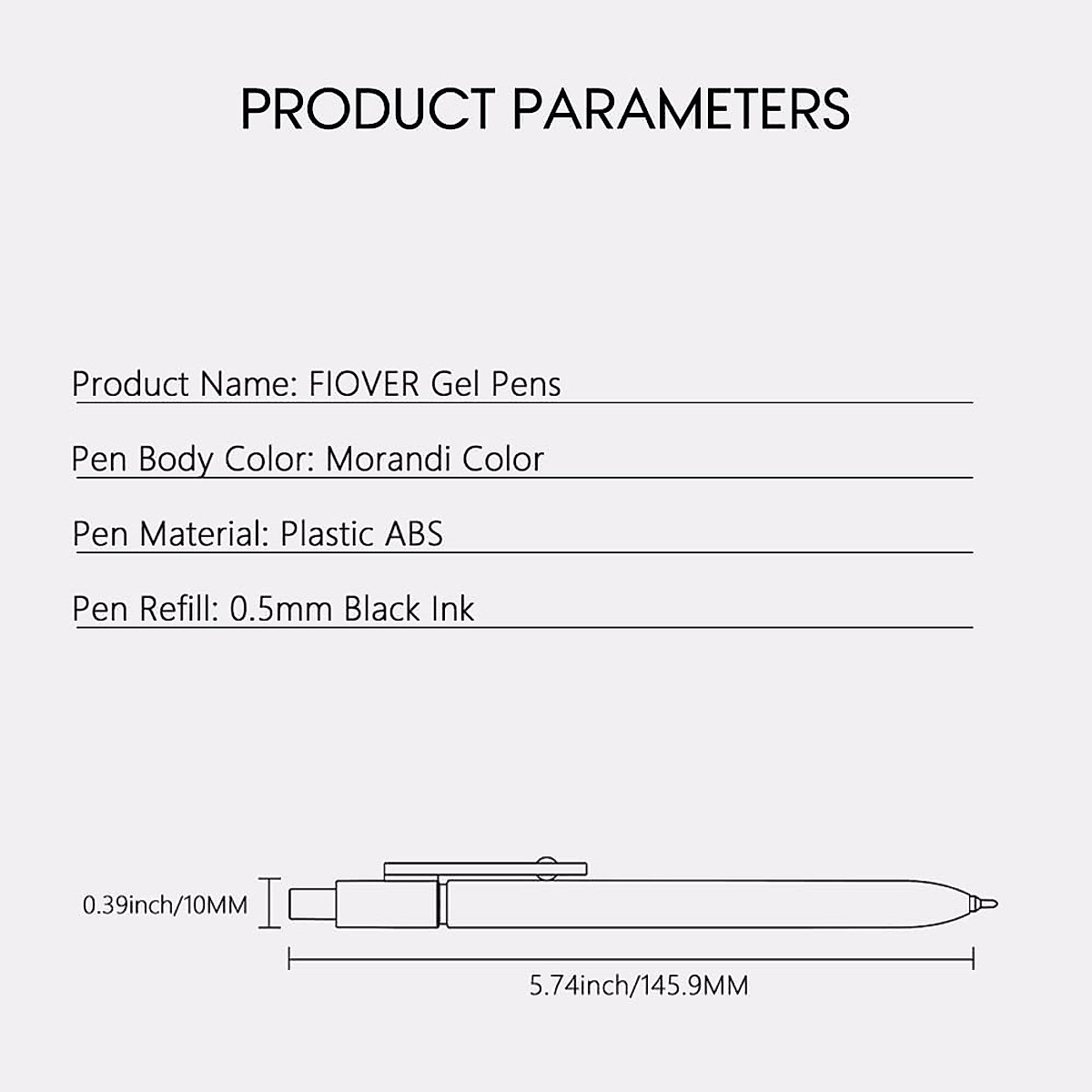 FIOVER 5pcs Gel Pens Quick Dry Ink Pens Fine Point Premium Retractable Rolling Ball Gel Pens Black Ink Smooth Writing for School Office Home