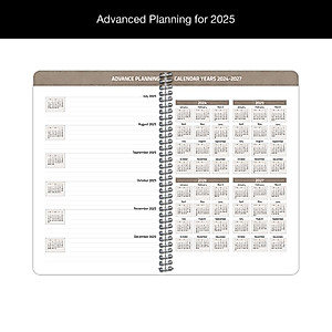 Dated 2024 Week at a Glance Annual Planner Courage - Small (5.5 x 8.5 Inches) - Daily Lines, Monthly Space, Yearly Calendars. Calming Lagoon. Organizer, Life Planner