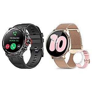 EIGIIS Smart Watch for Men Women HD Fitness Watch with Heart Rate Blood Oxygen Monitor Sleep Tracker Pedometer Activity Tracker Smartwatch Compatible with iPhone Android Phones