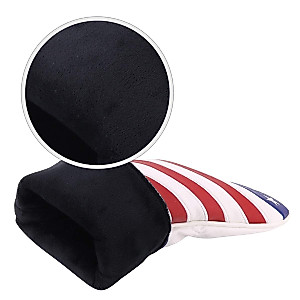 Craftsman Golf Red/White/Blue USA Flag Driver Fairway Wood Hybrid Cover Headcover Blade Mallet Putter Cover (3pcs (D+F+H))