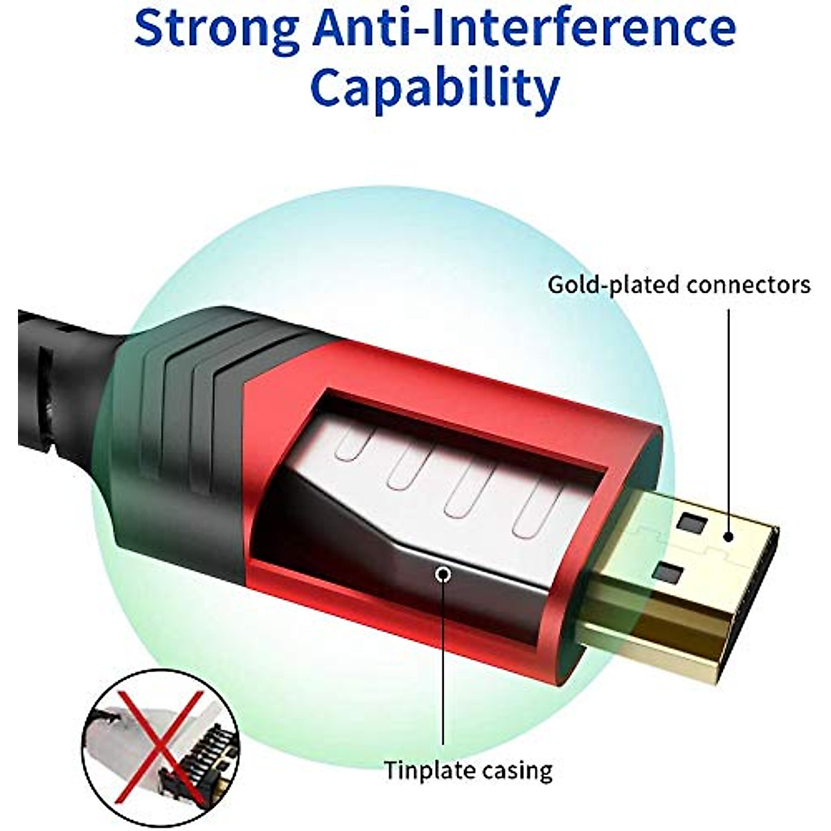 JSAUX HDMI Cables 2.1 2-Pack 6FT, 48Gbps 8K & 4K Ultra High Speed Braided HDMI Cable, 4K@120Hz 144Hz, 8K@60Hz, HDCP 2.2 & 2.3, HDR 10, eARC Compatible with Laptop Monitor UHD TV PS5 PS4 Dolby -Red