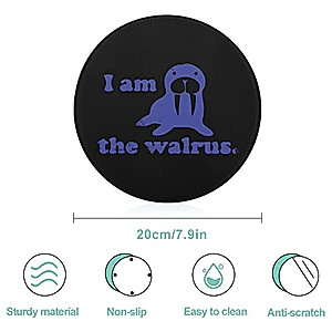 I Am The Walrus Printed Round Cutting Board Glass Chopping Blocks Mats Food Tray for Home Kitchen Decoration