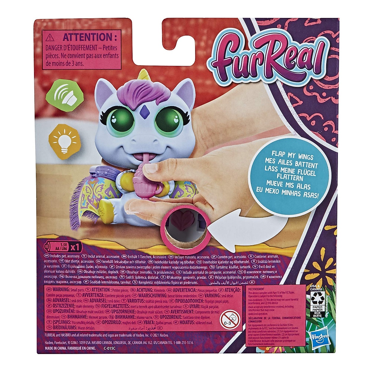 FurReal Airina The Unicorn Color-Change Interactive Feeding Toy, Lights and Sounds, Ages 4 and up