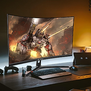 CRUA 32" 144Hz/180Hz Curved Gaming Monitor,1800R Display,1ms(GTG) Response Time, Full HD 1080P for Computer Monitors, Laptop, Auto Support Freesync and Low Motion Blur, DP, HDMI Port-Black