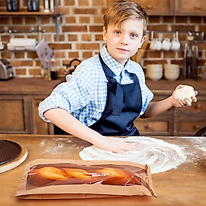 Thenshop 120 Pieces Paper Bread Bag with Window for Homemade Bread Bags Brown Kraft Loaf Storage Sacks Long French Bread Bags Bread Biscuits Packaging with Seal Sticker 6.5 x 2 x 18 inch