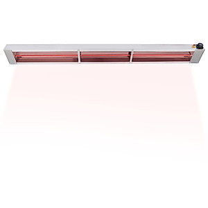 Fetcoi 60'' Food Heat Lamp Overhead Food Warmer, Commercial Electric Infrared Strip Heater with Cord, Plug & 4 Mounting Hooks, for Restaurants, Buffets, 110V, 1000 Watts, Silver