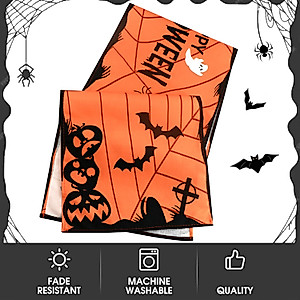 FemGe Halloween Table Runner Horror Night Bat Spider Web Witch Fall Table Decor for Home Party Decor 72 Inches Long