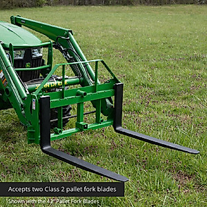 Titan Attachments USA Made Pallet Fork Frame Attachment Fits JD Tractors, 48in Fork Blades 4,000 LB Capacity, Receiver Hitch, Spear Sleeves, Headache Rack